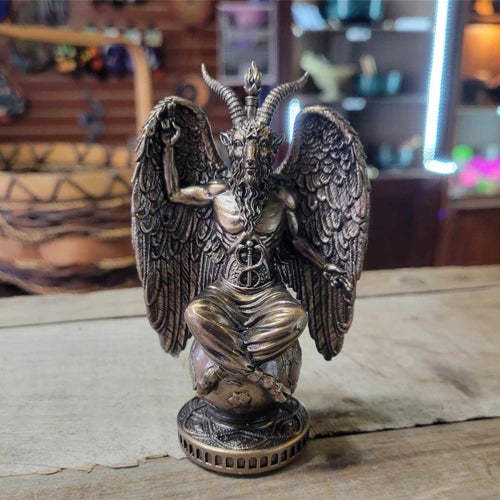 Small Baphomet Sitting on the Globe | Art on You, LLC DBA Witchcraft ...