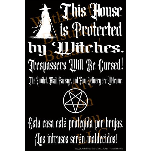 House Protected By Witches Metal Sign